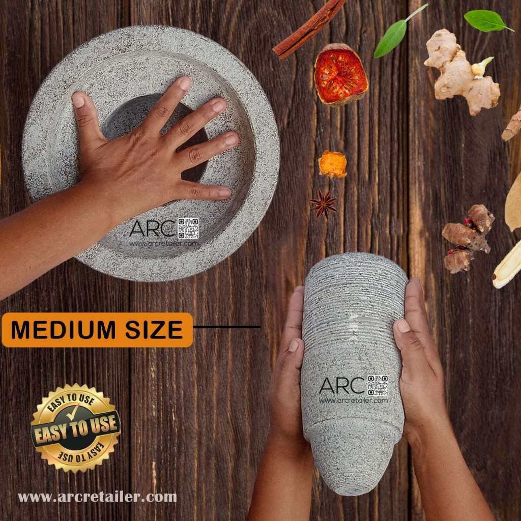 Arc Retail- Natural Stone Attukal, Mortar & pestle, Arakallu