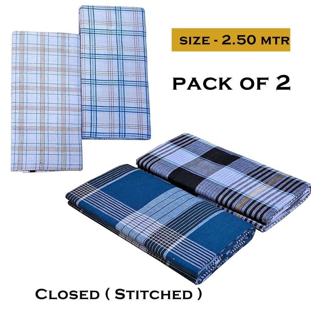 Best 100% Cotton Lungi for Men - Checkered, Big Size 2.5 Meters ...