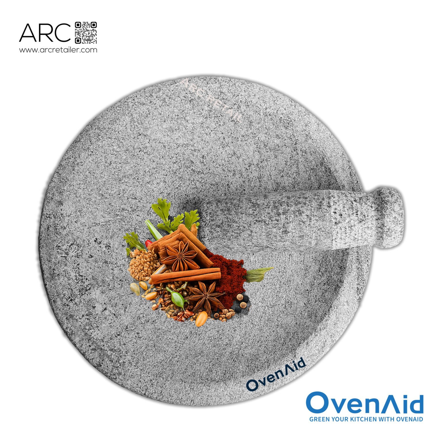 Arc Retail- Natural Stone Ammikallu, Sil batta, Size-14" in