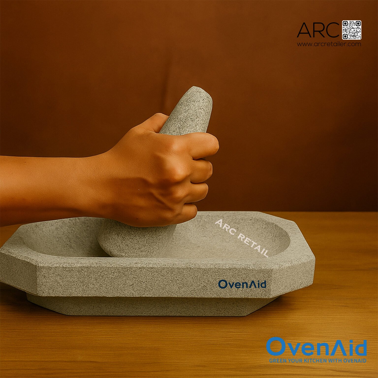 Arc Retail- Natural Stone Ammikallu, Sil batta, Size-14" in