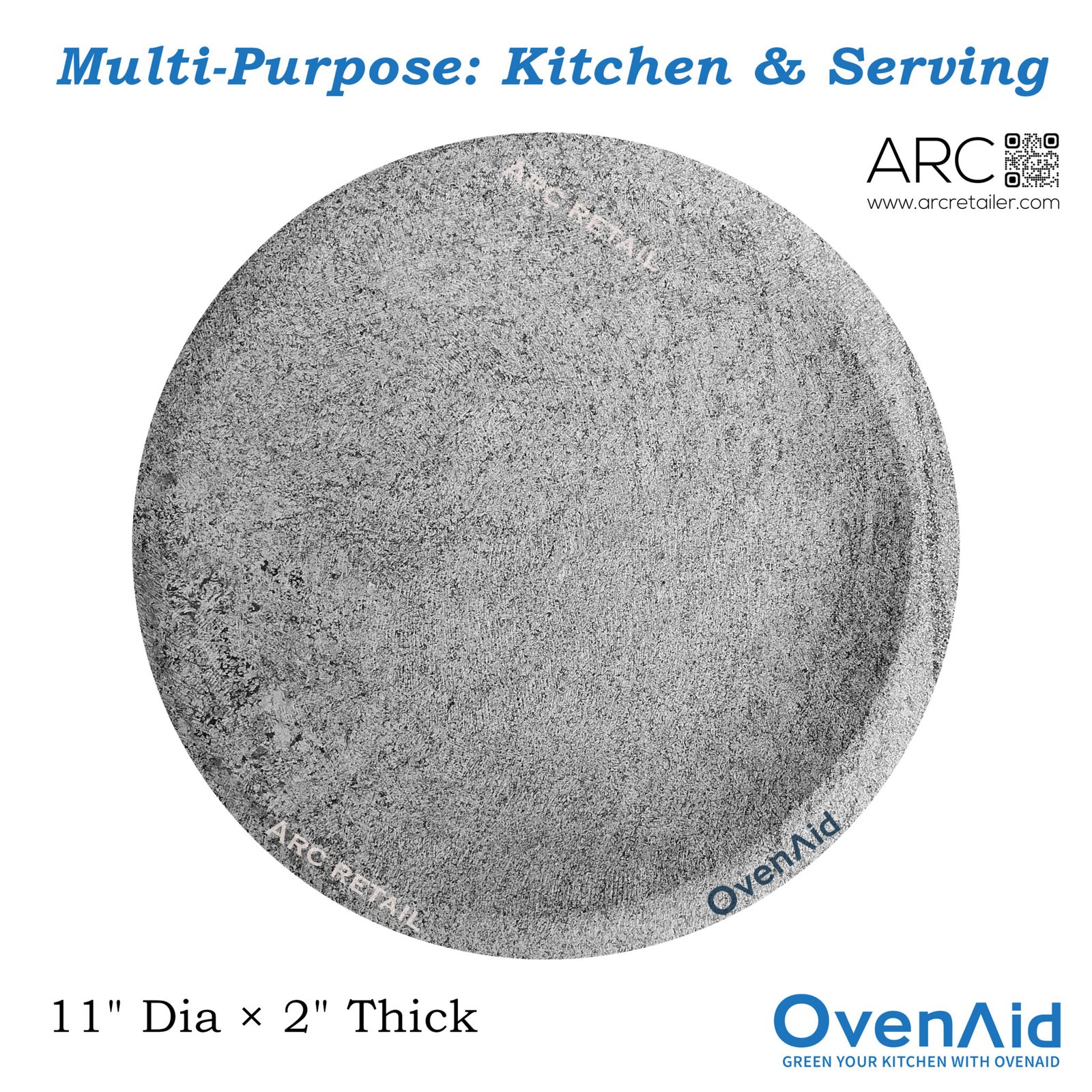 Arc Retail- Natural Stone Ammikallu, Sil batta, Size-14" in