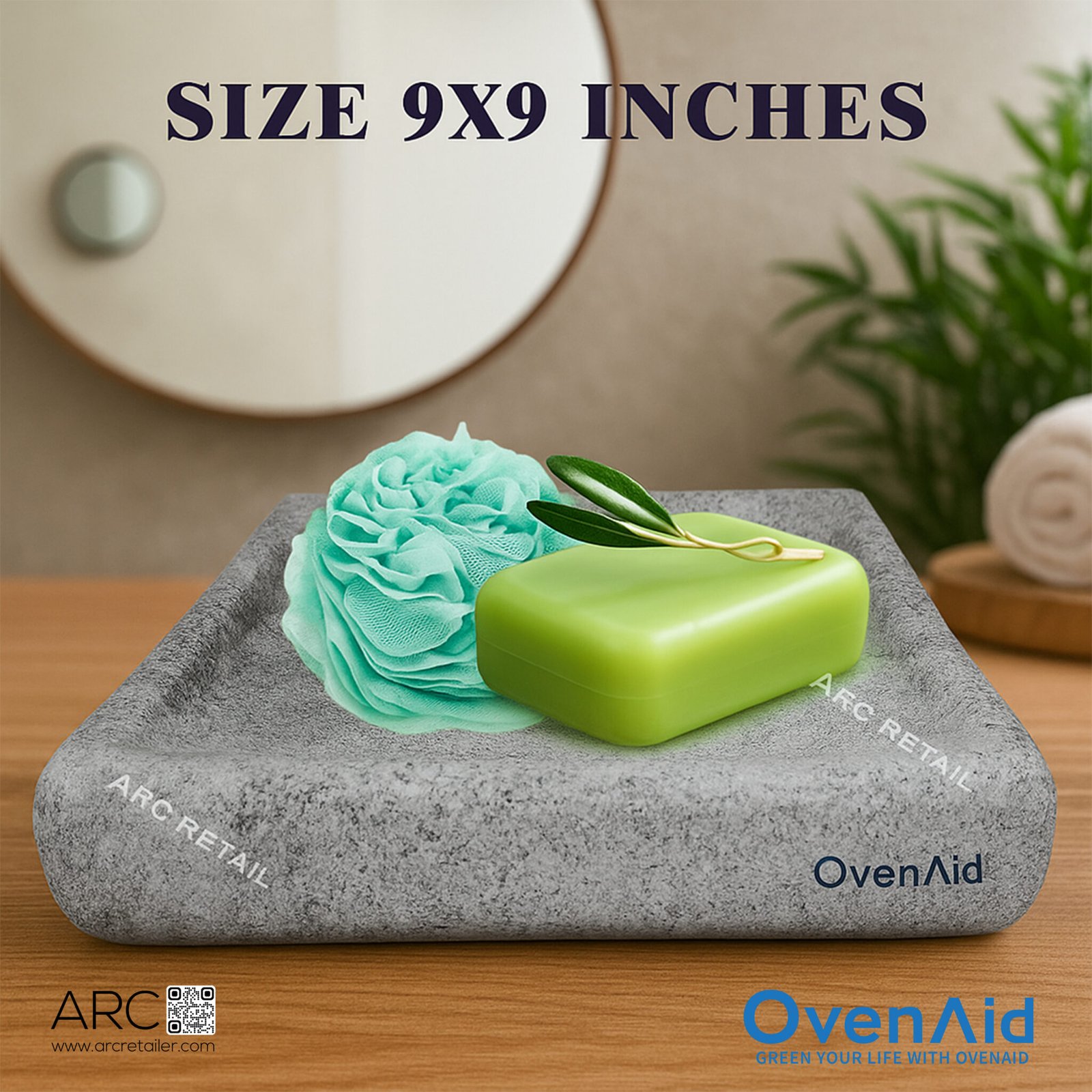 Arc Retail- Natural Stone Ammikallu, Sil batta, Size-14" in